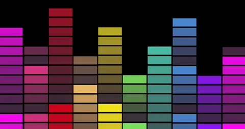 Animation of colourful columns on black ... | Stock Video | Pond5