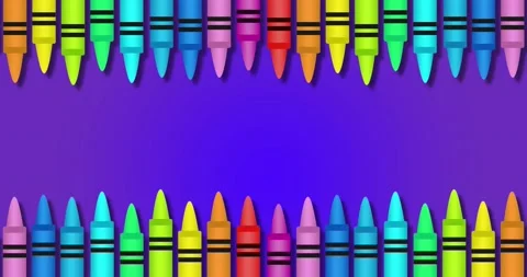 Animation of colourful crayons school ic... | Stock Video | Pond5