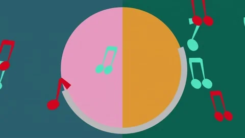 Music Notes Animation Red Stock Video Footage | Royalty Free Music ...