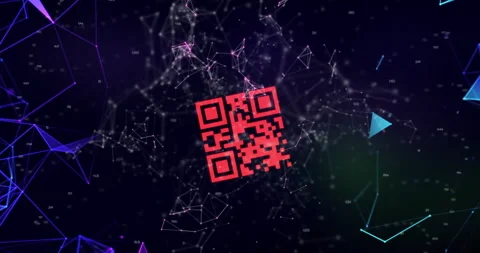 Animation of a colourful QR code with bl... | Stock Video | Pond5