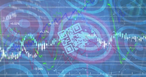 Animation of colourful qr codes floating... | Stock Video | Pond5