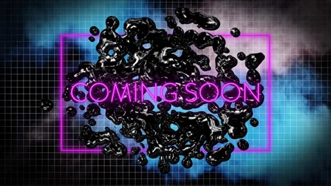 Animation of coming soon neon text over ... | Stock Video | Pond5