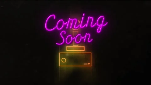 Animation of coming soon neon text over ... | Stock Video | Pond5
