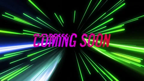 Animation of coming soon text over neon ... | Stock Video | Pond5