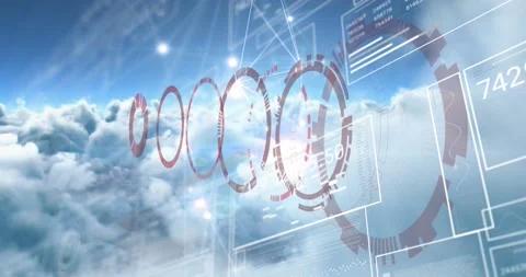 Animation of communication network and s... | Stock Video | Pond5