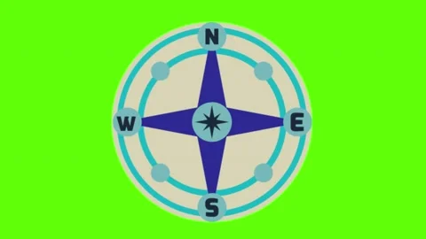 Animation of a compass on a green screen... | Stock Video | Pond5