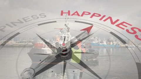 Animation of compass spinning with motiv... | Stock Video | Pond5