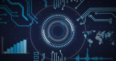 Animation of computer circuit board and ... | Stock Video | Pond5