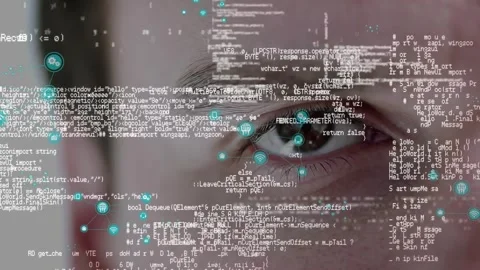 Animation of computer icons and computer... | Stock Video | Pond5