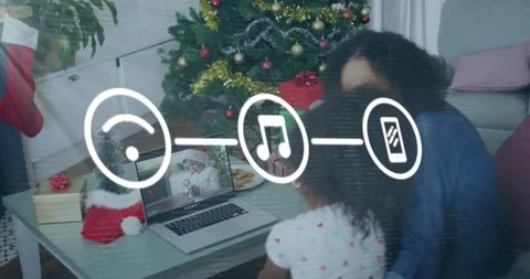 Animation of computer icons in digital c... | Stock Video | Pond5