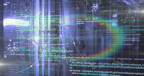 Animation of computer language and mathe... | Stock Video | Pond5