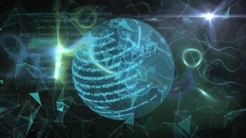 Animation of computer language on globe ... | Stock Video | Pond5