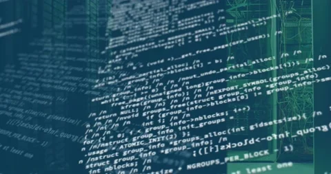 Animation of computer language over data... | Stock Video | Pond5