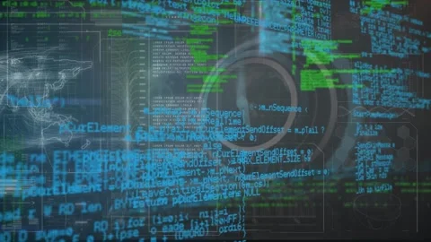 Animation of computer language over digi... | Stock Video | Pond5