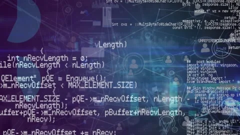 Animation of computer language over grap... | Stock Video | Pond5