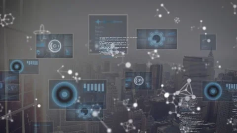 Animation of computer language, radar, g... | Stock Video | Pond5