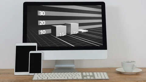 Animation of a computer monitor showing ... | Stock Video | Pond5