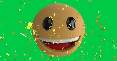 Animation of confetti falling over laugh... | Stock Video | Pond5