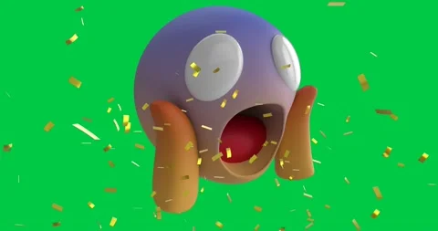 Animation of confetti falling over shock... | Stock Video | Pond5