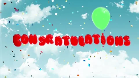 Animation of congratulations text over c... | Stock Video | Pond5