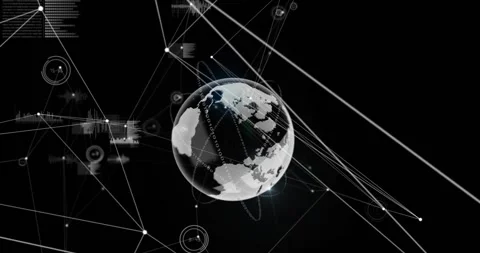 Animation of connected dots and graph ic... | Stock Video | Pond5