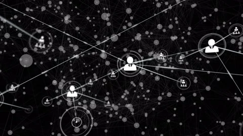 Animation of connected dots and profile ... | Stock Video | Pond5