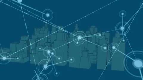 Animation of connected dots and rotating... | Stock Video | Pond5