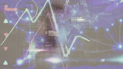 Animation of connected dots, binary code... | Stock Video | Pond5