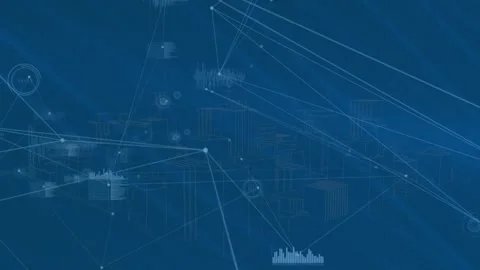 Animation of connected dots with graph a... | Stock Video | Pond5