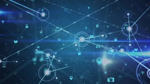 Animation of connected dots over lens fl... | Stock Video | Pond5