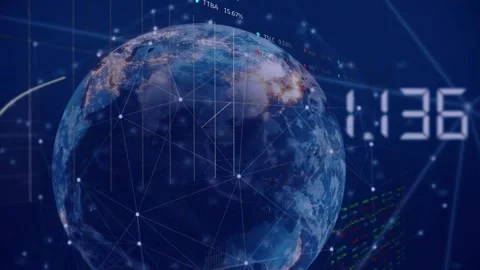 Animation of connected dots, trading boa... | Stock Video | Pond5