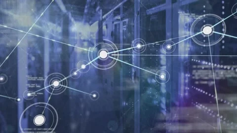 Animation of connected icons and dots wi... | Stock Video | Pond5