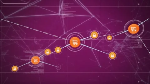 Animation of connected icons and program... | Stock Video | Pond5