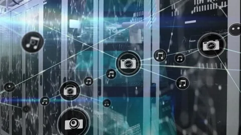 Animation of connected icons, connected ... | Stock Video | Pond5