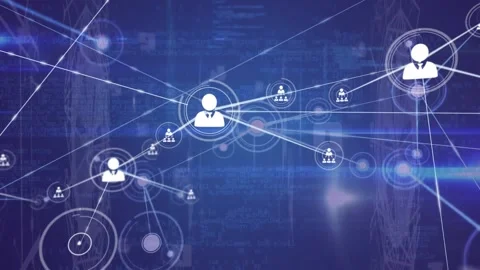 Animation of connected icons, dots abstr... | Stock Video | Pond5