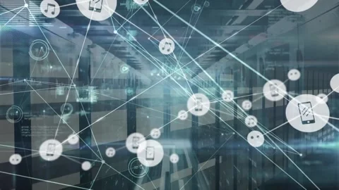 Animation of connected icons, loading ci... | Stock Video | Pond5