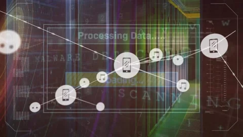 Animation of connected icons, loading sc... | Stock Video | Pond5