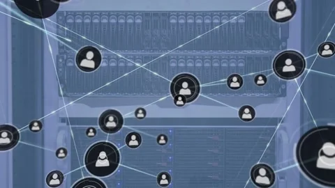 Animation of connected icons over back p... | Stock Video | Pond5