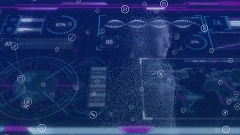 Animation of connected icons over loadin... | Stock Video | Pond5