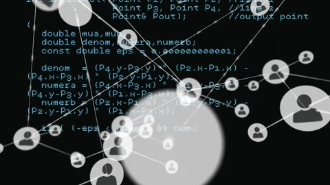 Animation of connected icons over loopin... | Stock Video | Pond5