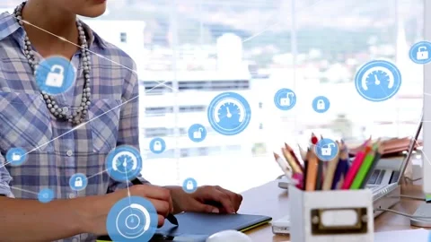 Animation of connected speedometer and p... | Stock Video | Pond5