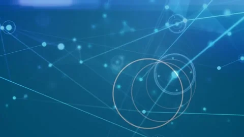 Animation of connections and circles on ... | Stock Video | Pond5