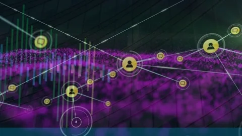 Animation of connections, graphs and gli... | Stock Video | Pond5