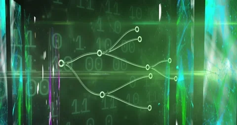 Animation of connections over binary cod... | Stock Video | Pond5