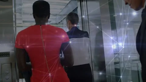 Animation of connections over diverse bu... | Stock Video | Pond5