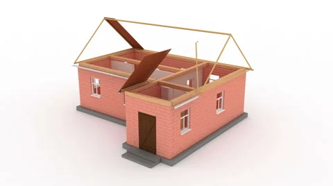 House Construction Animation Stock Video Footage | Royalty Free House ...