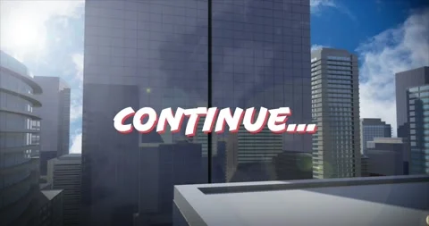 Animation of continue text in white lett... | Stock Video | Pond5