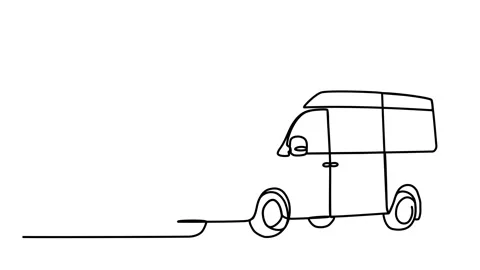 animation of a continuous car drawing wi... | Stock Video | Pond5
