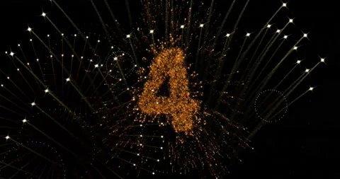 Animation of countdown and fireworks on ... | Stock Video | Pond5