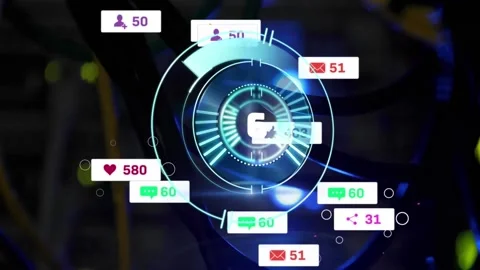 Animation of countdown over round scanne... | Stock Video | Pond5